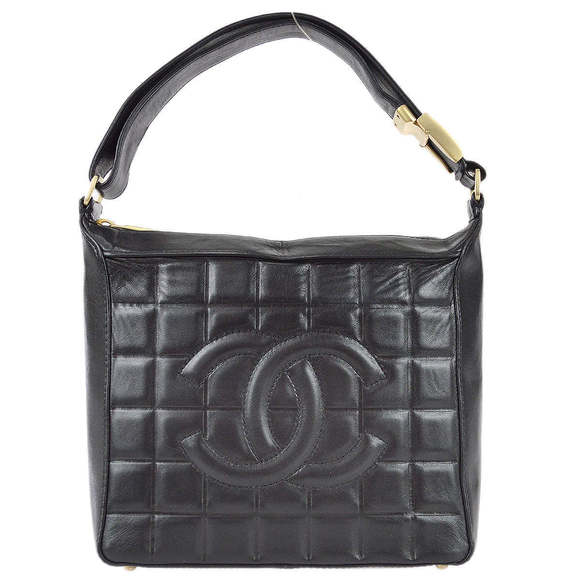 CHANEL | Bags | Chanel 2032004 Choco Bar Shoulder Bag Black Lambskin 60633 | Poshmark
